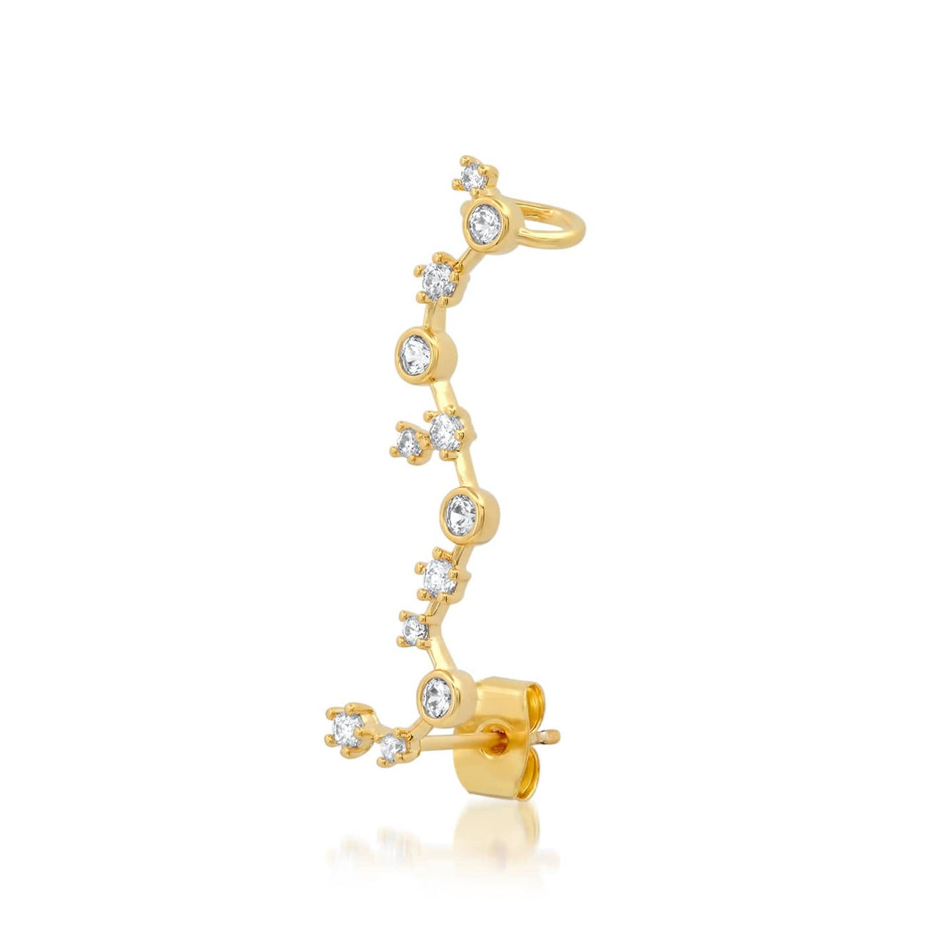 String Of CZ's Ear Crawler Cuff – TAI JEWELRY