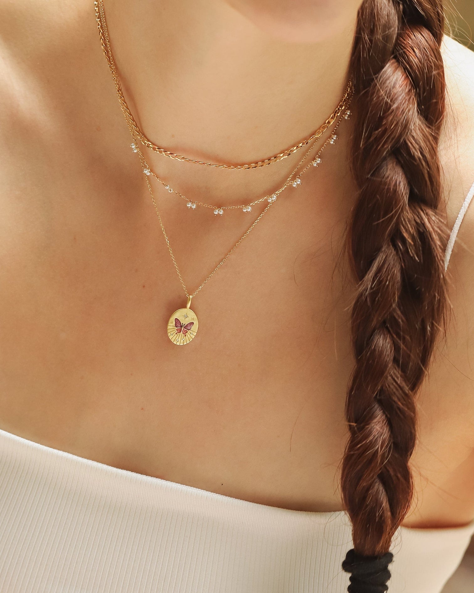 Butterfly Coin Pendant Necklace – TAI JEWELRY