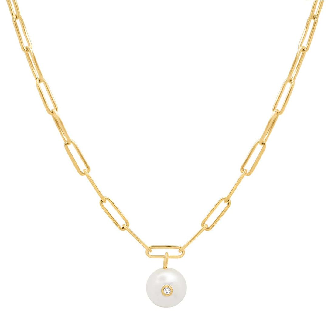 Chainlink Necklace With Pearl – TAI JEWELRY