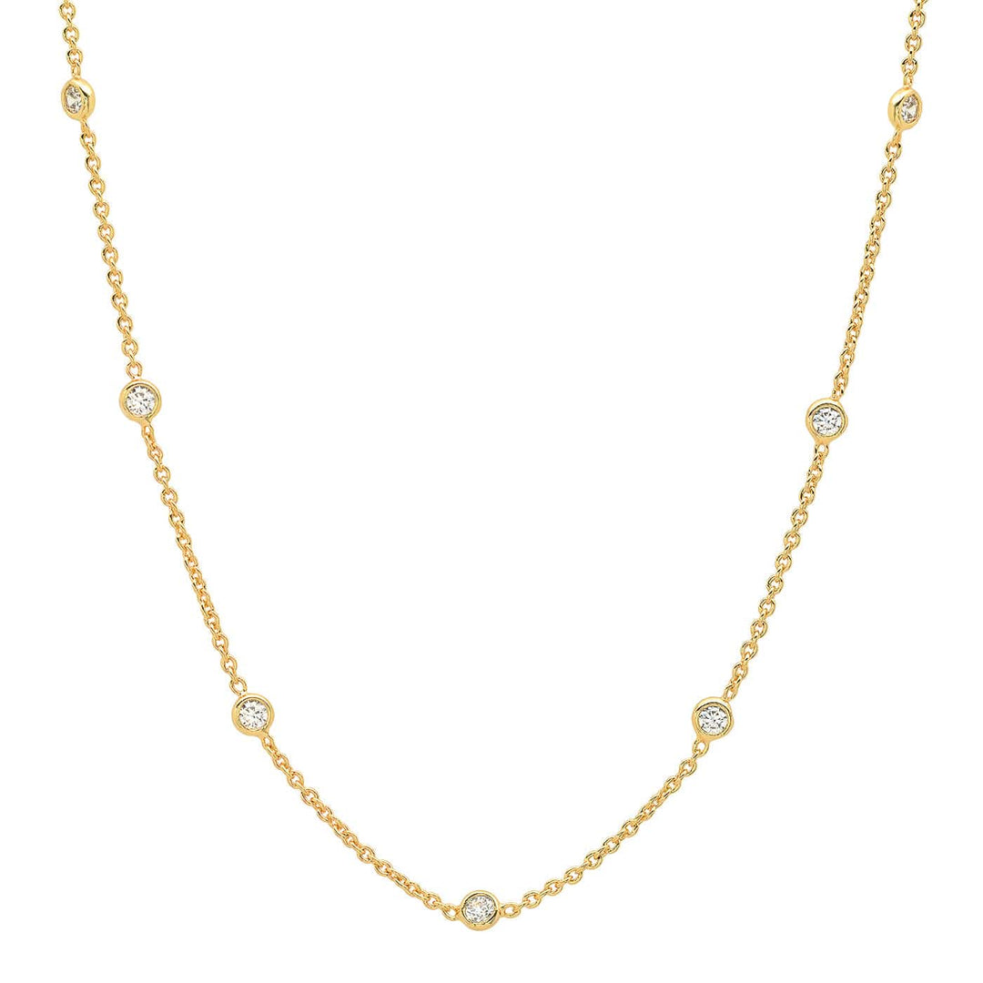 CZ Bezel Station Necklace – TAI JEWELRY