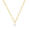 Gold Figaro Chain with Pear Shape CZ Pendant – TAI JEWELRY