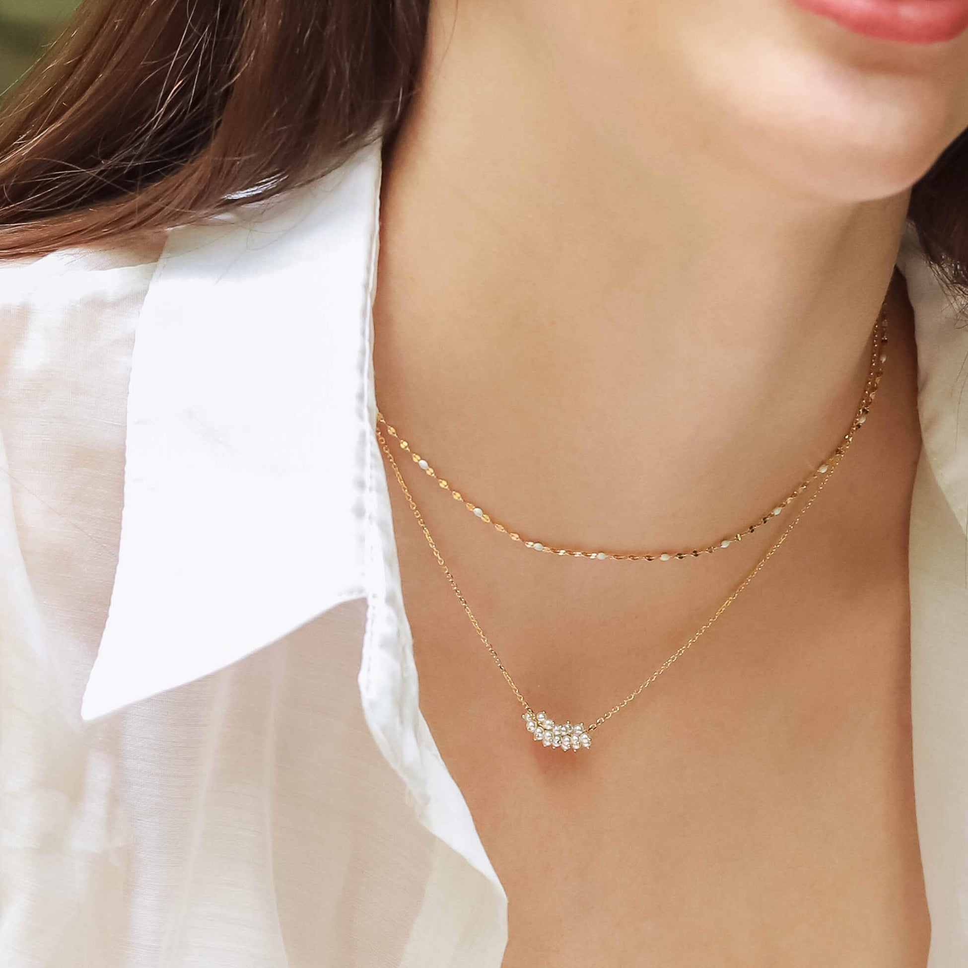 Gold Vermeil Pearl Teardrop Necklace – TAI JEWELRY